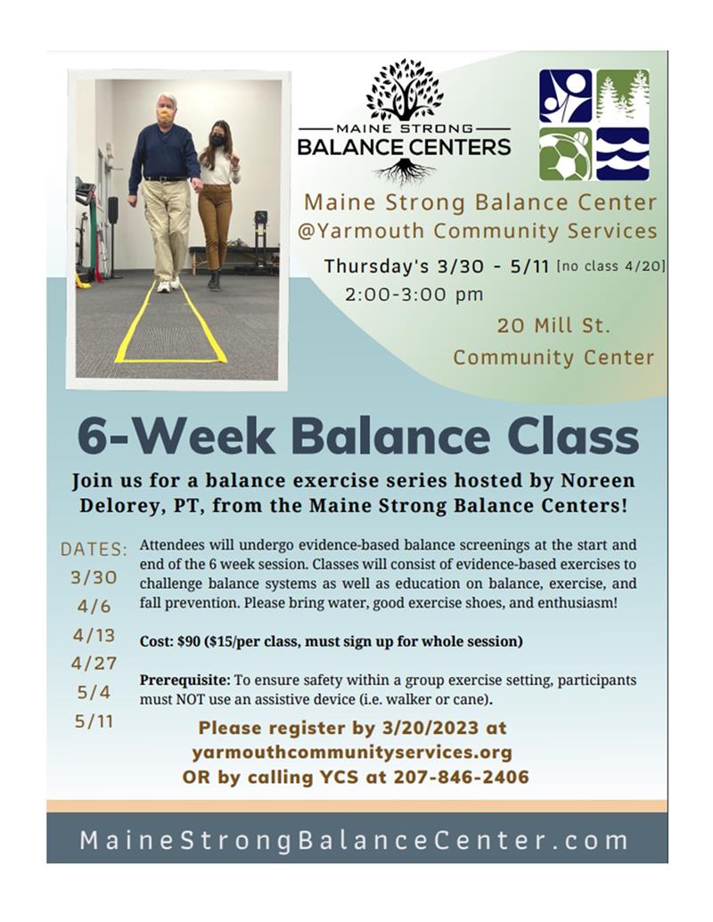 Yarmouth Parks, Recreation & Community Services: All About Balance Program